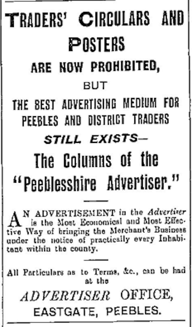 WW1 Paper Shortage – Peebles Historical Archive